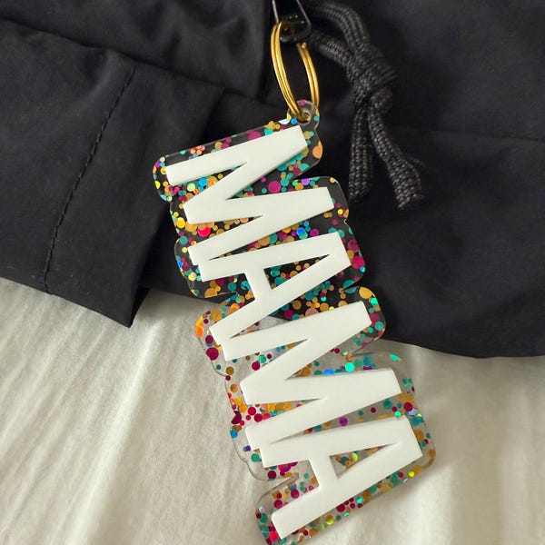 Personalized Acrylic Name Keychain: Polka Dot Backpack Tag - Etsy