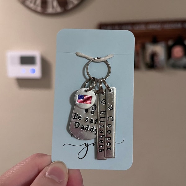 Be Safe Daddy Keychain, Deployment Keychain, Deployment Gift From Kids ...