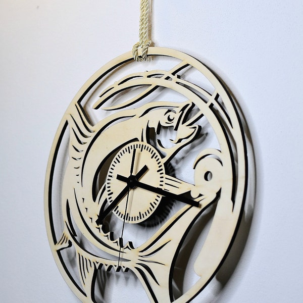 Fishing Wall Clock,fishing Svg,fishing Decor,fishing Gifts for Men ...
