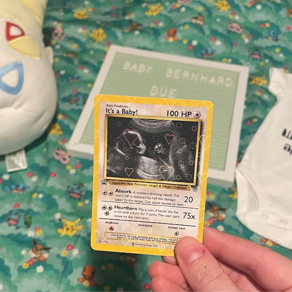 Pokemon Pregnancy Card, Pokemon Gender Reveal, Custom Pokemon Card ...