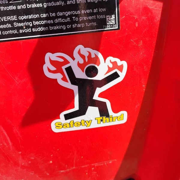 Safety Third! Vinyl Sticker 3" Waterproof, High Quality Die Cut Bumper ...