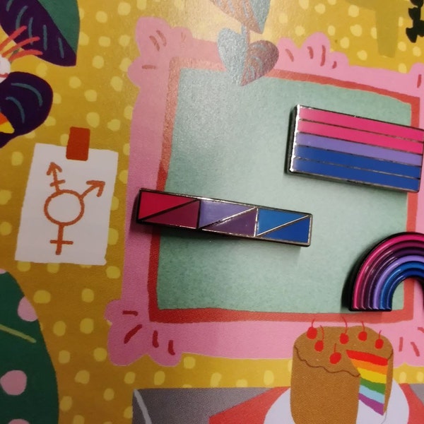 Bisexual Bar Pin — Subtle Bi Pride Flag Accessory LGBT Lesbian Gay ...
