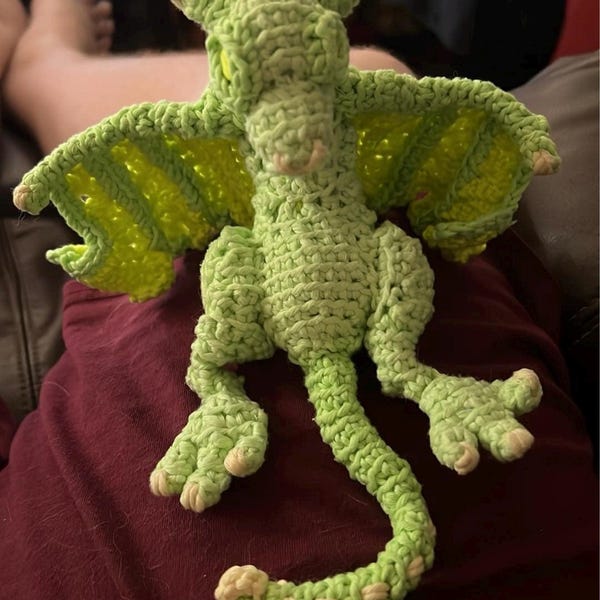Crochet Wyvern Pattern, Dragon Hatchling, Amigurumi, Tutorial, Plushie ...