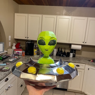 Alien UFO Flying Saucer DIY Papercraft TDF Template 3d - Etsy