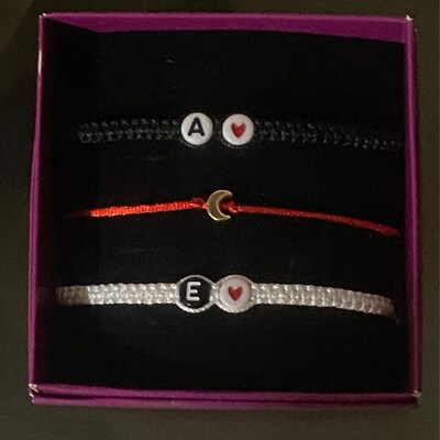 Set of 2 Custom Initial Couple Bracelets Personalized - Etsy