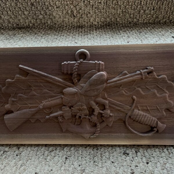 3D Navy Seabee Combat Warfare Pin SCW File Great for Cutting on CNC ...