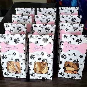 Paw Print Favor Bag for Dog Birthday Party, Set of 6, Puppy Party, Dog ...
