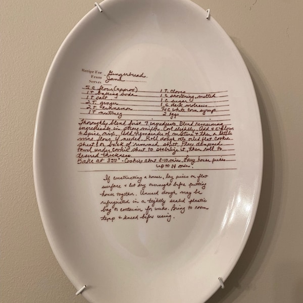 Recipe Plate, Plate With Handwriting, Handwriting, Handwriting Transfer ...