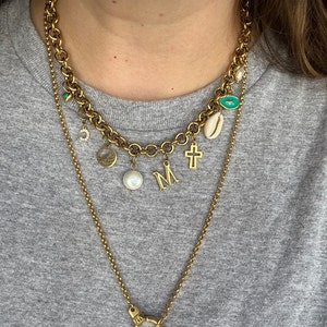 Make Your Own Custom Charm Necklace, Gold Chain Charm Necklace, Vintage ...