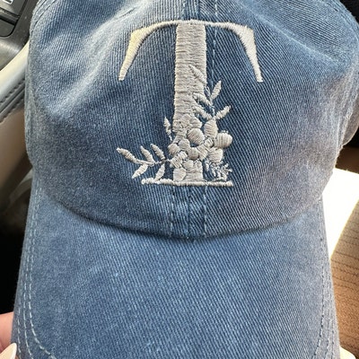 Monogram Hat With Flower Initials. Custom Cap Gift Idea for Sisters ...