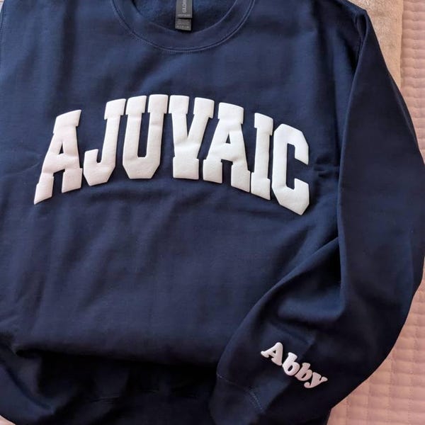 Custom Puff Embossed Sweatshirt - Personalized Raised Text Hoodie ...