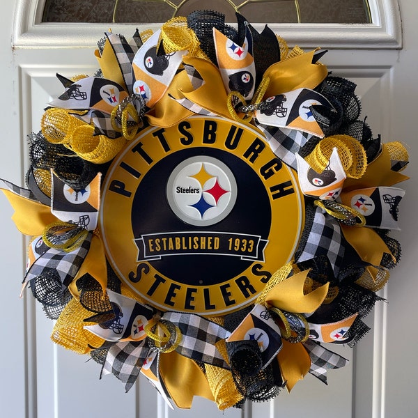 12" Diameter Pittsburg Steelers Officially Licensed Pro Football Sign ...