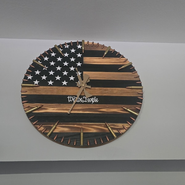 We the People Clock,american Flag Clock,rustic USA Clock,patriotic Wall ...