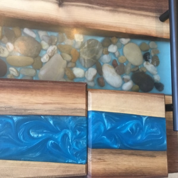 Red Epoxy River Black Walnut Charcuterie Board - Etsy