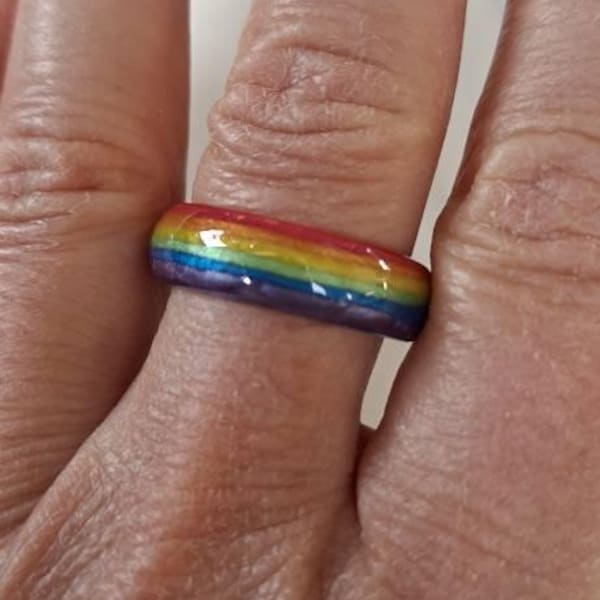 Aroace Ring - Aroace Pride Ring - Aroace Jewelry - Aroace Sunset Pride - Resin Ring - LGBTQ Ring ...