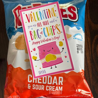Editable Chip Bag Valentine's Day Gift Tag Valentine You Are All That ...