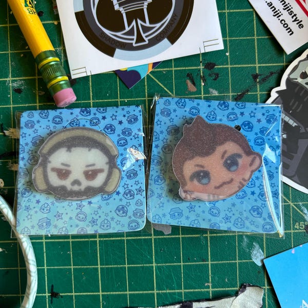 COD Soap & Ghost Chibi Acrylic Pins (full-bleed) - Etsy