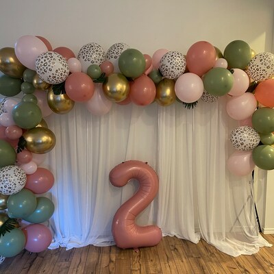 Dusky Pink and Sage Green Safari Balloon Arch, Safari Balloon Arch ...