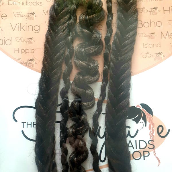 Bohemian Braids With Viking Dreadlocks (various Colors) • Ponytail Tie ...