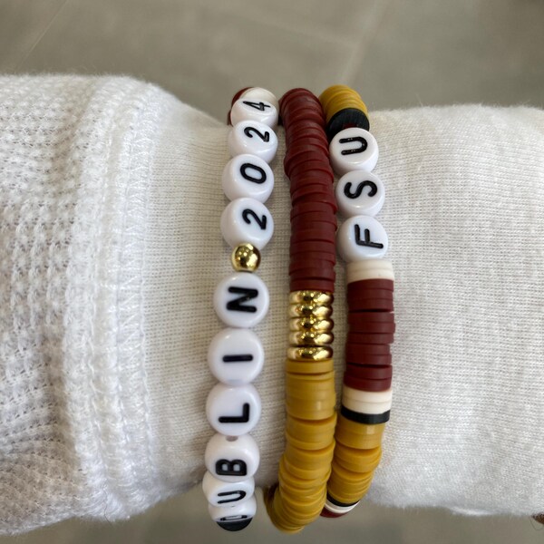 Florida State Seminole Bracelets, FSU Jewelry, FSU Gift, Noles ...