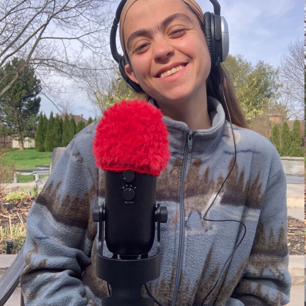 Crocheted Blue Yeti Mic Fuzzy Windscreen Pop Filter - Custom, MADE TO ...