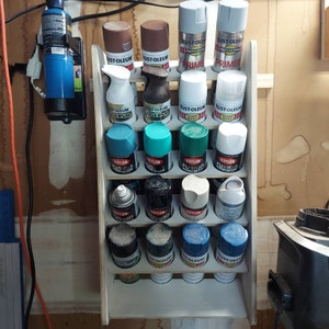 Larger Capacity, 25 Can Spray Paint Rattle Can Organizer. Comes With ...