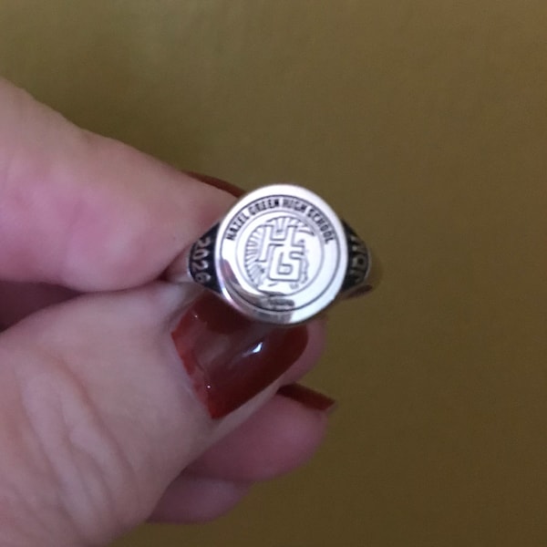 Sterling Silver Graduation Ring: Custom School Emblem, Class Ring - Etsy