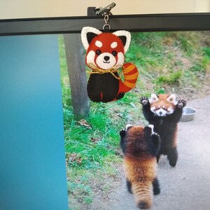 Felt Red Panda Keychain Ornament Kawaii Bag Charm Zoo Animal - Etsy