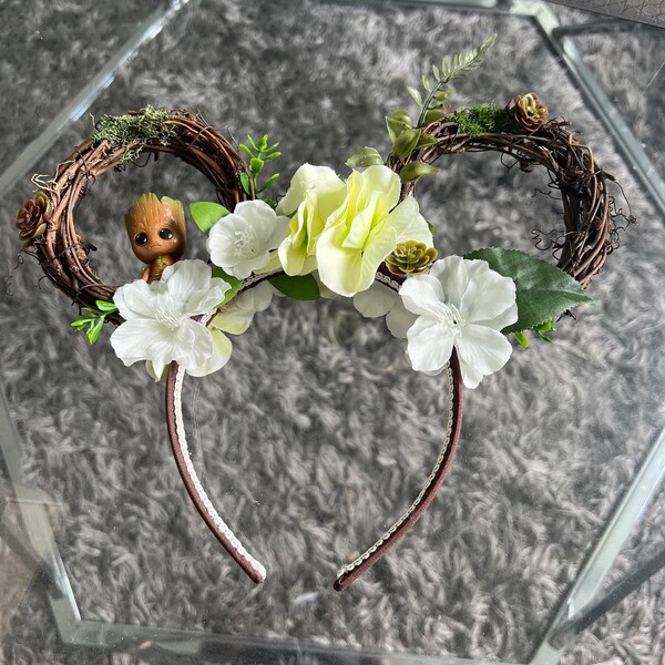 The Child Grogu Baby Yoda Flower Mouse Ears Ready to Ship - Etsy