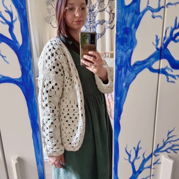 Floor Length Crochet Robe, Maria Callas Cardigan, Retro Cardigan ...