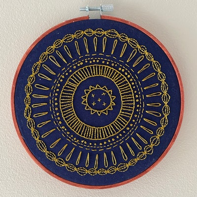 SUNFLOWER Pdf Embroidery Pattern, Modern Hand Embroidery, Flower Mandala, Embroidery Hoop Art ...