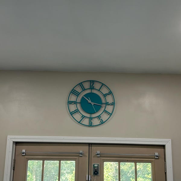 Turquoise Blue Unique Wall Clock, Modern Home Decor, Continuous Second ...