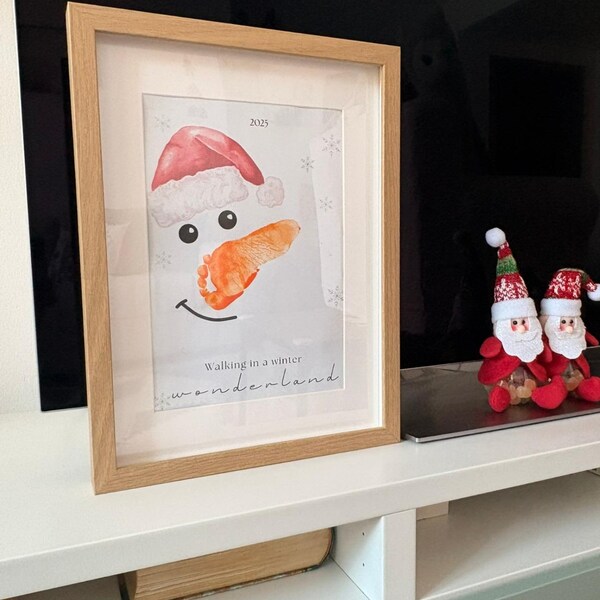 Baby Snowman Footprint Art - Christmas Keepsake, Nursery Decor (digital ...