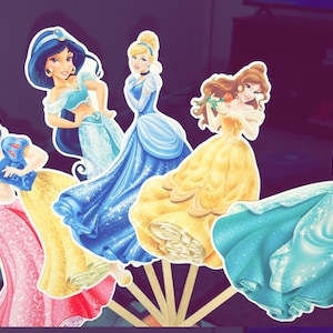 Set of 6 Disney Princesses Centerpiece (STAND NOT INCLUDED), Table ...