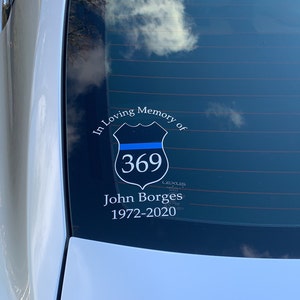 Police Decal, First Responder Decal, Policeman Memorial Decal, Memorial ...