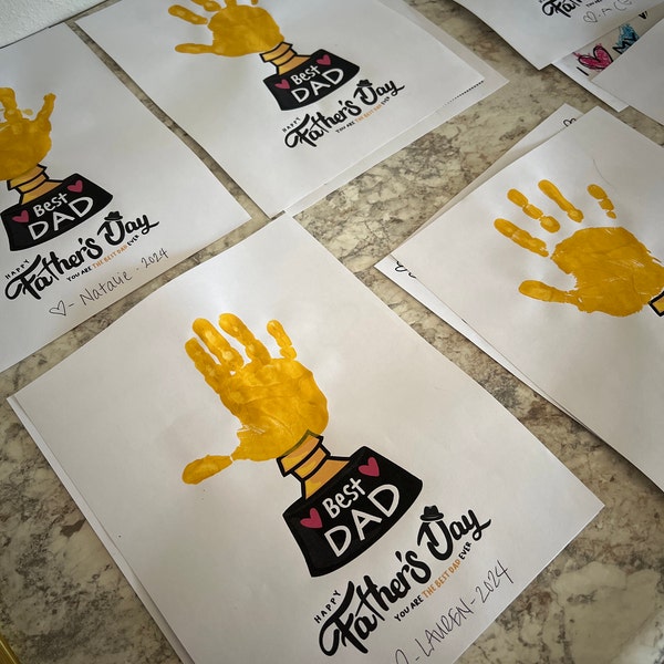 Best Dad Keepsake Handprint Memory Craft, Printable Handprint Art for ...
