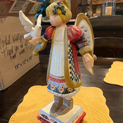 The Noble Collection Bella Bisque Porcelain Lady Figurine Blue/yellow ...