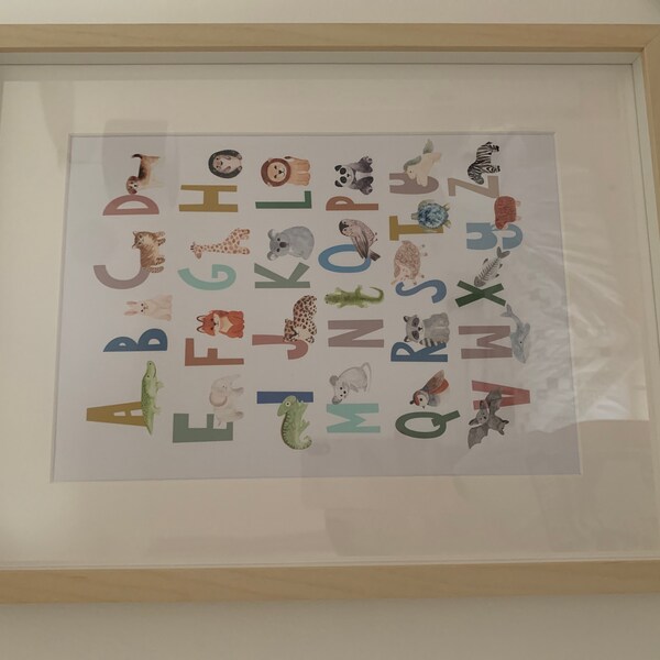 Scandi Animal Alphabet, Childrens Educational Print, Boho Animal ...