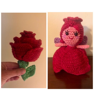 Reversible Rose Fairy Amigurumi Pattern Flower Crochet - Etsy UK