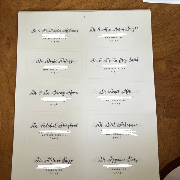 Guest Address Labels, Clear Address Labels, Wedding Address Labels ...