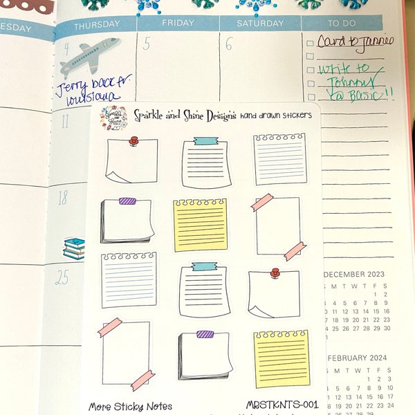 More Sticky Notes Planner Stickers - Etsy