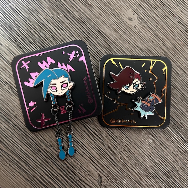 Jinx and Vi Mini Pins | Arcane | Enamel Pin - Etsy