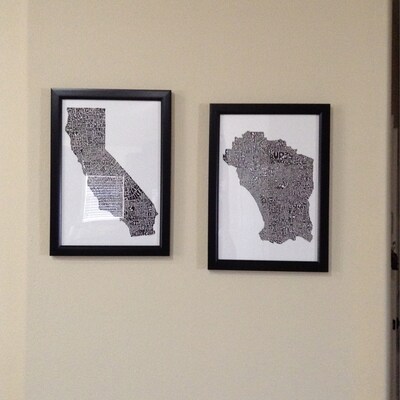 California Map Art, California Art Print, Signed Print of My Original ...