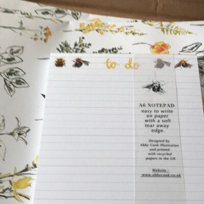 Bumble Bee A6 'to Do' Notepad, Blank Notepad, Christmas Gift, A6 ...