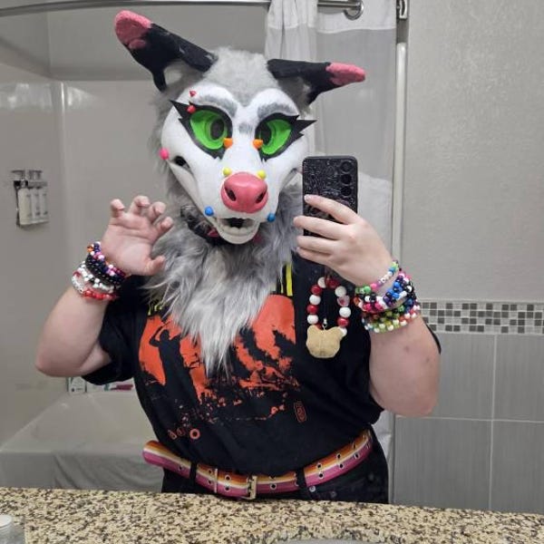 Opossum Fursuit Head Base 3D Printed With Eye Blanks, Nose, Teeth, and ...