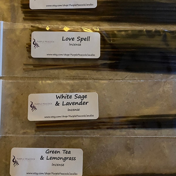 Love Spell Incense Sticks, Hand Dipped Incense Sticks, Incense, Incense ...