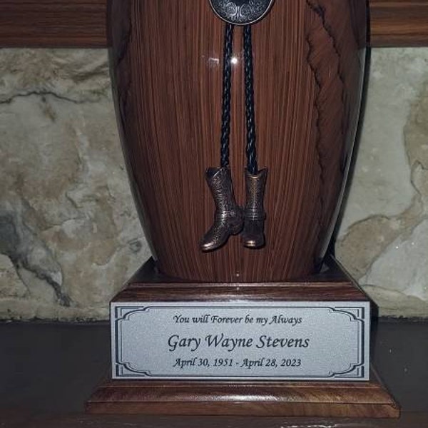 Cremation Urn Stand, Wood Pedestal, Wooden Urn Base With Personalized ...