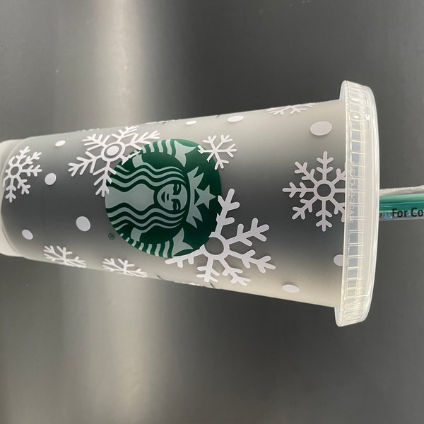 24oz Venti Cold Cup Starbucks Snowflake Svg, Starbuck Full Wrap Svg ...