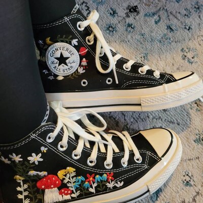 Embroidered Converse/mushroom Converse/embroidered Red Mushrooms,sweet ...