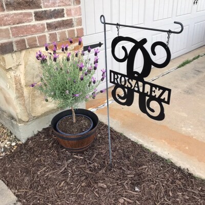 Last Name Garden Flag Custom Garden Sign Personalized Name or Address ...